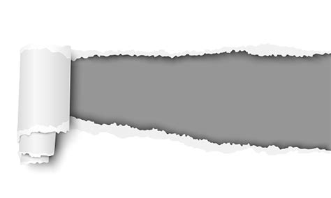 찢어진된 흰색 용지의 부드러운 그림자와 함께 결과 구멍 및 종이 컬의 회색 배경 벡터 0명에 대한 스톡 벡터 아트 및 기타