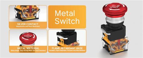 8a 250vac Emergency Stop Switch With Ip67 Waterproof Enclosure