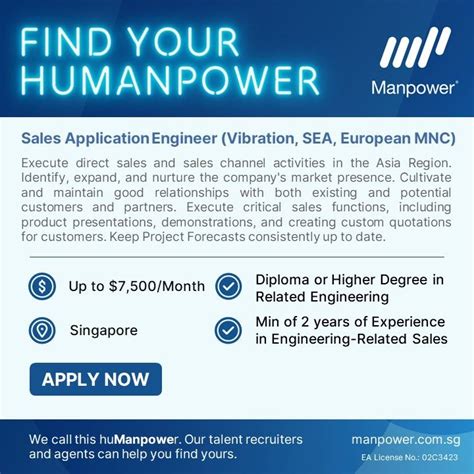 Manpower Singapore On Linkedin Manpower Singapore Hiring Sales Application Engineer Vibration