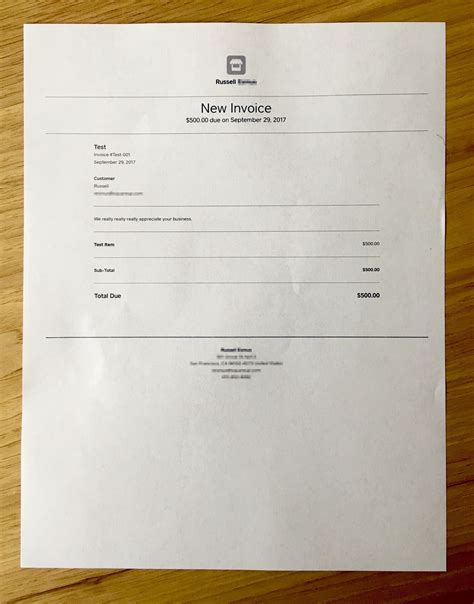 Invoice Template Square