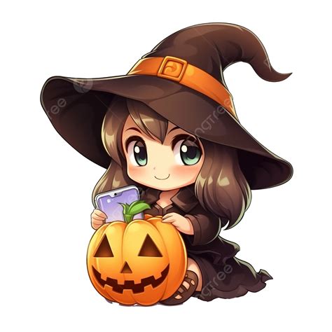 귀여운 마녀 호박 게임 만화 캐릭터 일러스트 캐릭터 일러스트 게임 일러스트 만화 일러스트 Png 일러스트 및 이미지 에