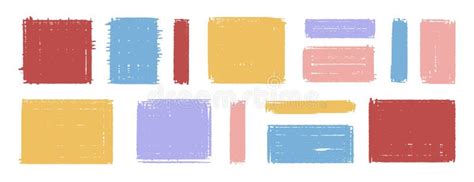 Rectangular Texture Shapes Rough Edges Set Graphic Element Borders And