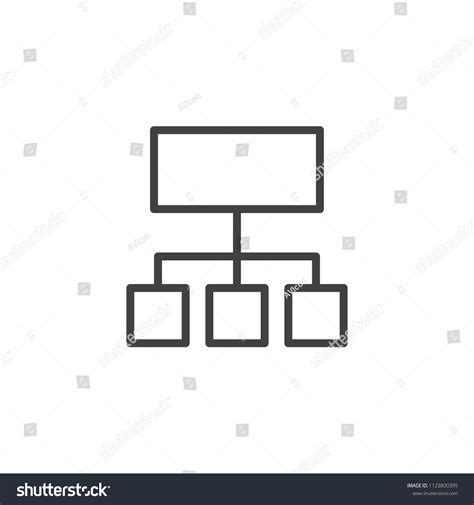 Organization Chart Outline Icon Linear Style Stock Vector Royalty Free Shutterstock