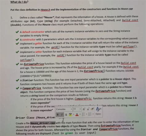 Solved What Do I Do Put The Class Definition In Househ And