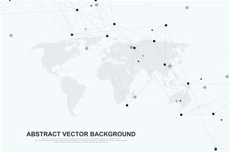 Abstract Technology Network Connection Black Vector Image