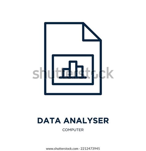 data analyser icon computer collection thin stock vector royalty free