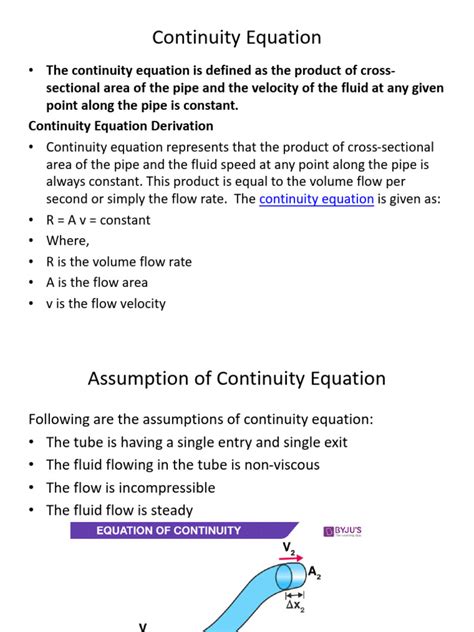 Continuity Equation Pdf Pdf Fluid Dynamics Physical Sciences
