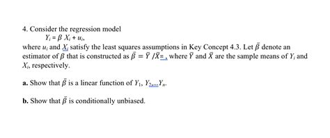 solved 4 consider the regression model yi βxi ui where ui