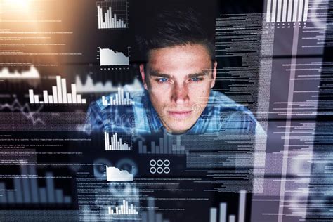 Serious Smart And Creative Web Engineer Or Hacker Busy Coding At Night