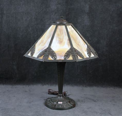 Lot Slag Glass Table Lamp