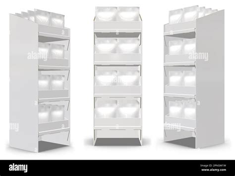 3d Rendering High Resolution Image Pos Floor Display Box With Pouch