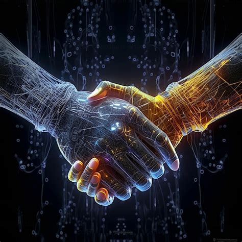 Premium Ai Image Photo Technology Human Touch Background Handshake