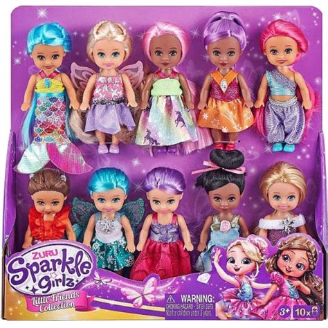 Zuru Sparkle Girlz Little Friends Set Of 10 Dolls 10pce Compare