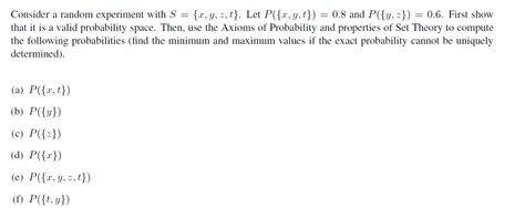 Solved Consider A Random Experiment With S X Y Z T Let Chegg Com