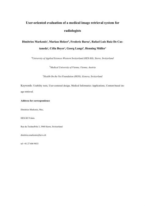 Pdf User Oriented Evaluation Of A Medical Image Retrieval Dokumentips