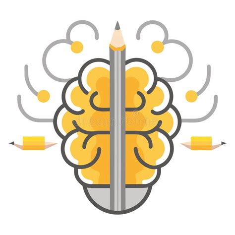 Creative Brainstorming Concept Brain With Pencil Idea Generation Creative Process Stock