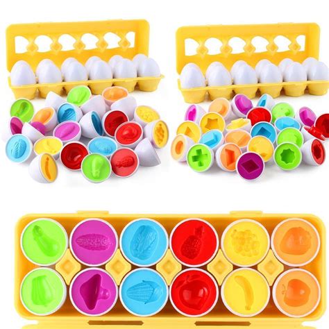 12pcsset Simulation Egg Toy Smart Egg Matching Tw Vicedeal