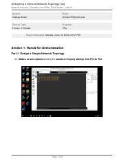 Designing Secure Network Topology Lab Summary Course Hero