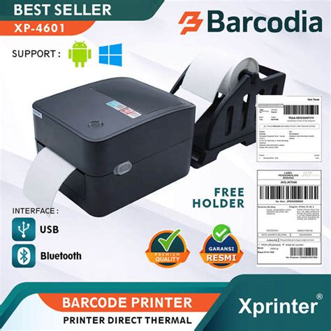 FREE LABEL STIKER PRINTER BARCODE THERMAL LABEL PRINTER XP 4601 USB DAN BLUETOOTH PRINTER