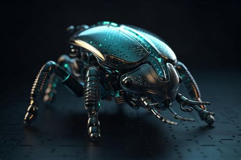 Premium Ai Image A Bug With A Shiny Body And A Shiny Blue Body