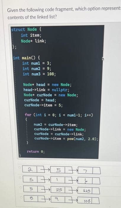 Solved Given The Following Code Fragment Which Option