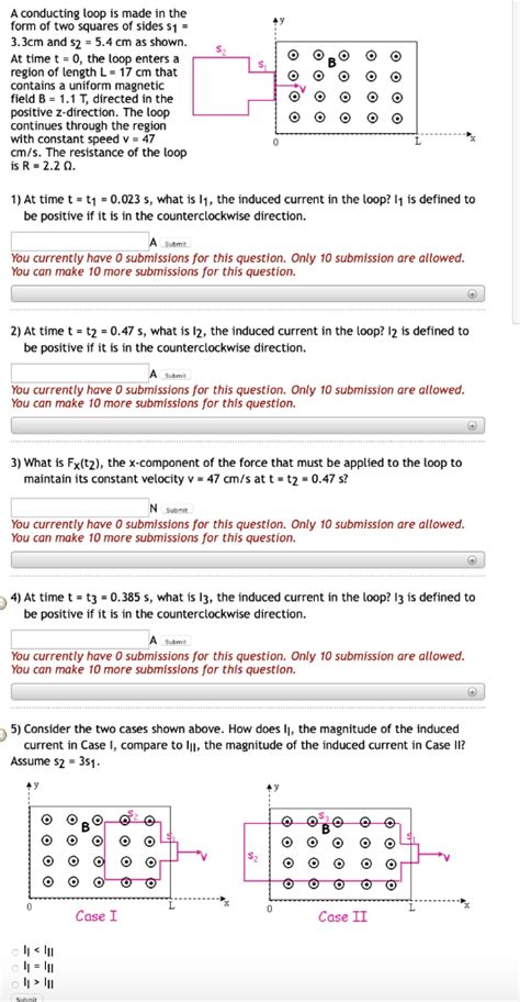 Solved A Conducting Loop Is Made In The Form Of Two Squares