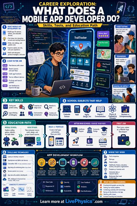 Career Exploration What Does A Mobile App Developer Do Infographic