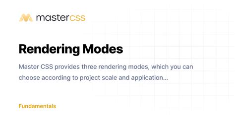 Rendering Modes Of Master Css Rendering Modes Of Master Css