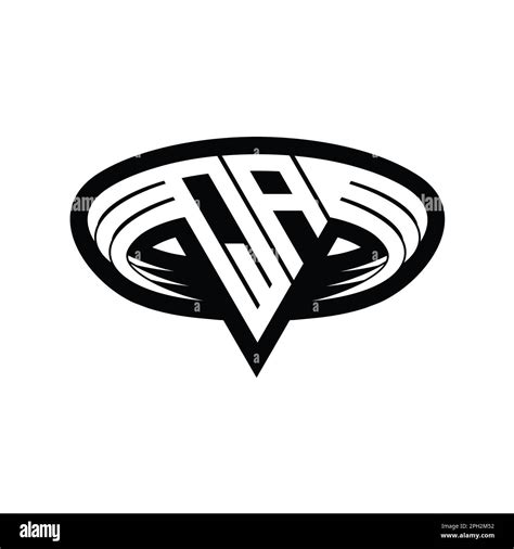 QA Logo Monogram Letter With Triangle Shape Slice Isolated Outline Design Template Stock Photo