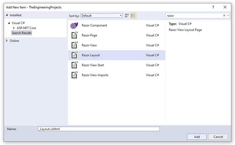 Razor Layout Views In ASP NET Core The Engineering Projects