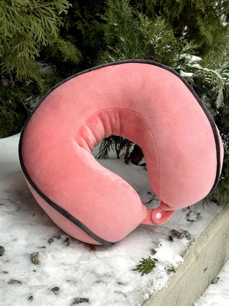 Дорожня подушка під шию в дорогу рогалик 34 33 11 см Рожева 2255 купити онлайн на Rozetka