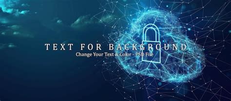 Premium PSD Cloud Security With Padlock Illustration