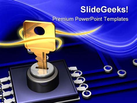 Microchip And Key Security Powerpoint Templates And Powerpoint Backgrounds 0411 Powerpoint