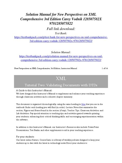 New Perspectives On Xml Comprehensive 3rd Edition Carey Vodnik