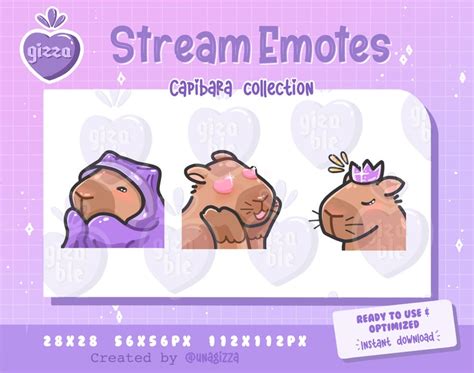 Capybara Emotes Twitch Stream Discord Etsy