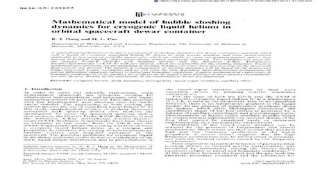 pdf mathematical model of bubble sloshing dynamics for