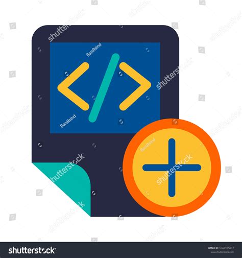 Coding Script File Adding Symbol Glyph Stock Vector Royalty Free