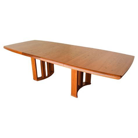 Benny Linden Danish Modern Style Trestle Base Teak Extending Dining