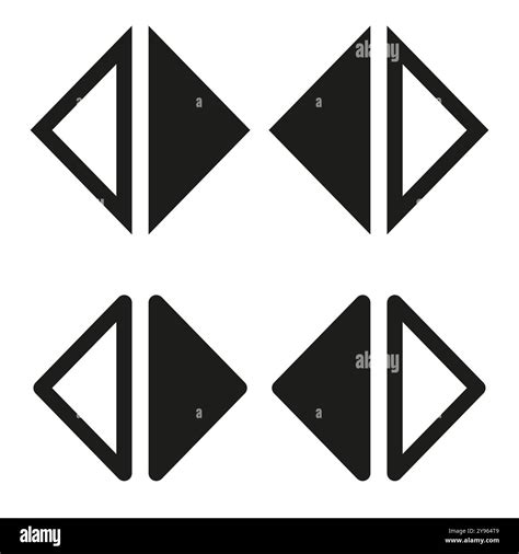 Triangular Arrow Shapes Vector Geometric Icons Directional Symbols Black And White Arrows