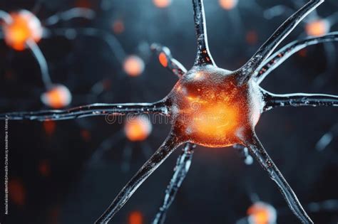 Futuristic Network Of Interconnected Neural Axons With Energy Flow Concept Of Thinking Stock