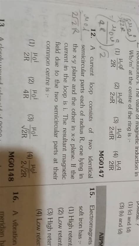 A Current Loop Consists Of Two Identical M 1 Semicircular Parts Each Of R