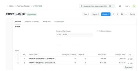 Purchase Receipt Submitted But Inventory Effect Not Happened · Issue 35606 · Frappe Erpnext