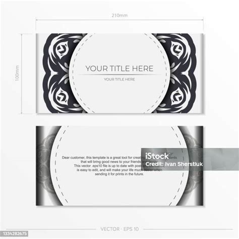 추상 패턴이있는 고급스러운 흰색 색 엽서 템플릿 만다라 장식이 있는 벡터 인쇄 준비 초대 설계 0명에 대한 스톡 벡터 아트 및 기타 이미지 Istock