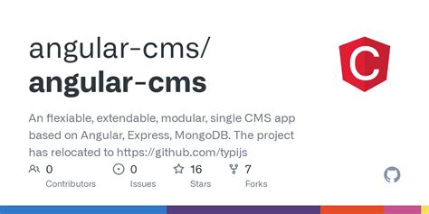 Github Angular Cmsangular Cms An Flexiable Extendable Modular