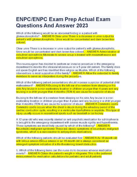 Enpc Enpc Exam Real Question Enpcenpc Exam Prep Actual Exam Questions And Answer 2023 Which Enpc Enpc Exam Real Question Enpcenpc Exam Prep Actual Exam Questions And Answer 2023 Which