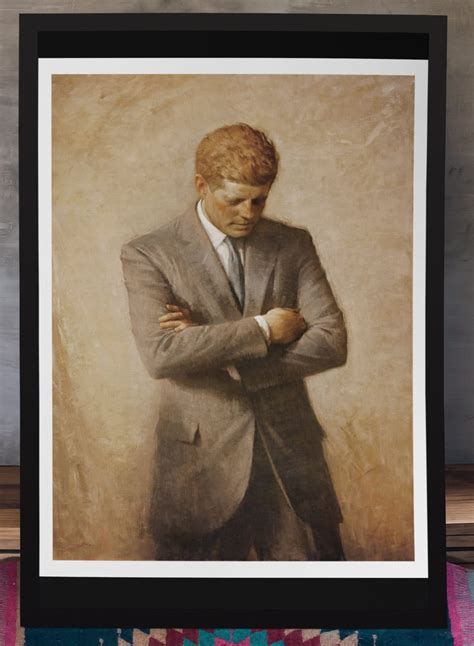 John F Kennedy Official Presidential Portrait Aaron Shikler Etsy