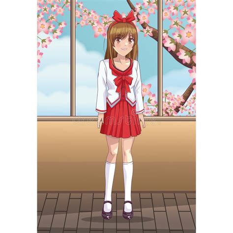 Young Girl Hentai Style Character Outdoor Scene Stock Vector Illustration Of Asian Beauty