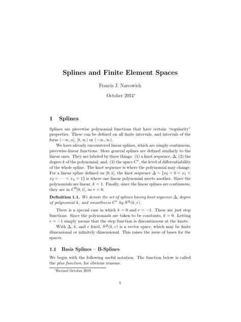 Splines 2014 Pdf Spline Mathematics Function Mathematics