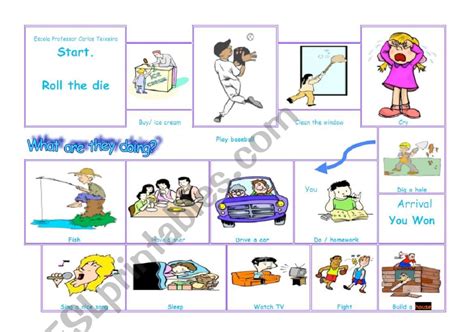 Daily Routines Board Game ESL Worksheet By Ovolkova