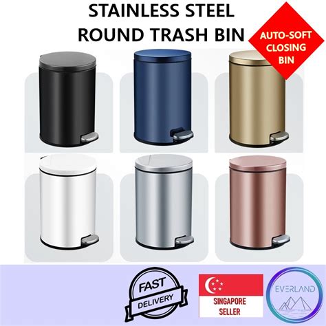 ⭐sg Sales⭐ Stainless Steel Dustbin Auto Soft Close Minimalist Design